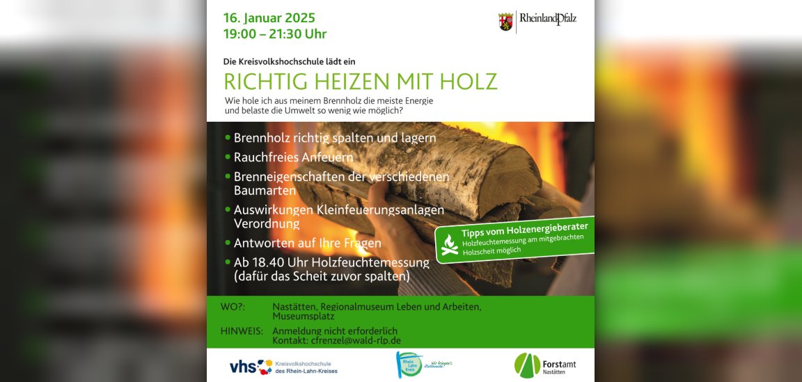 Richtig Heizen mit Holz | Rhein-Lahn-Kreis
