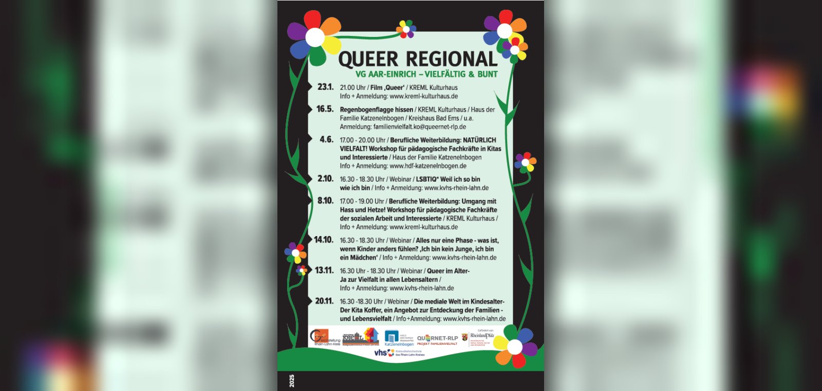 Veranstaltungsreihe 2025 „Queer Regional“ in der Verbandsgemeinde Aar ...